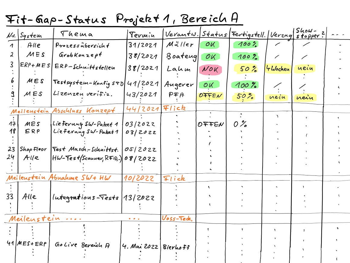 Fit-Gap Analyse (Prozesse, Systeme, MES-Konzepte)